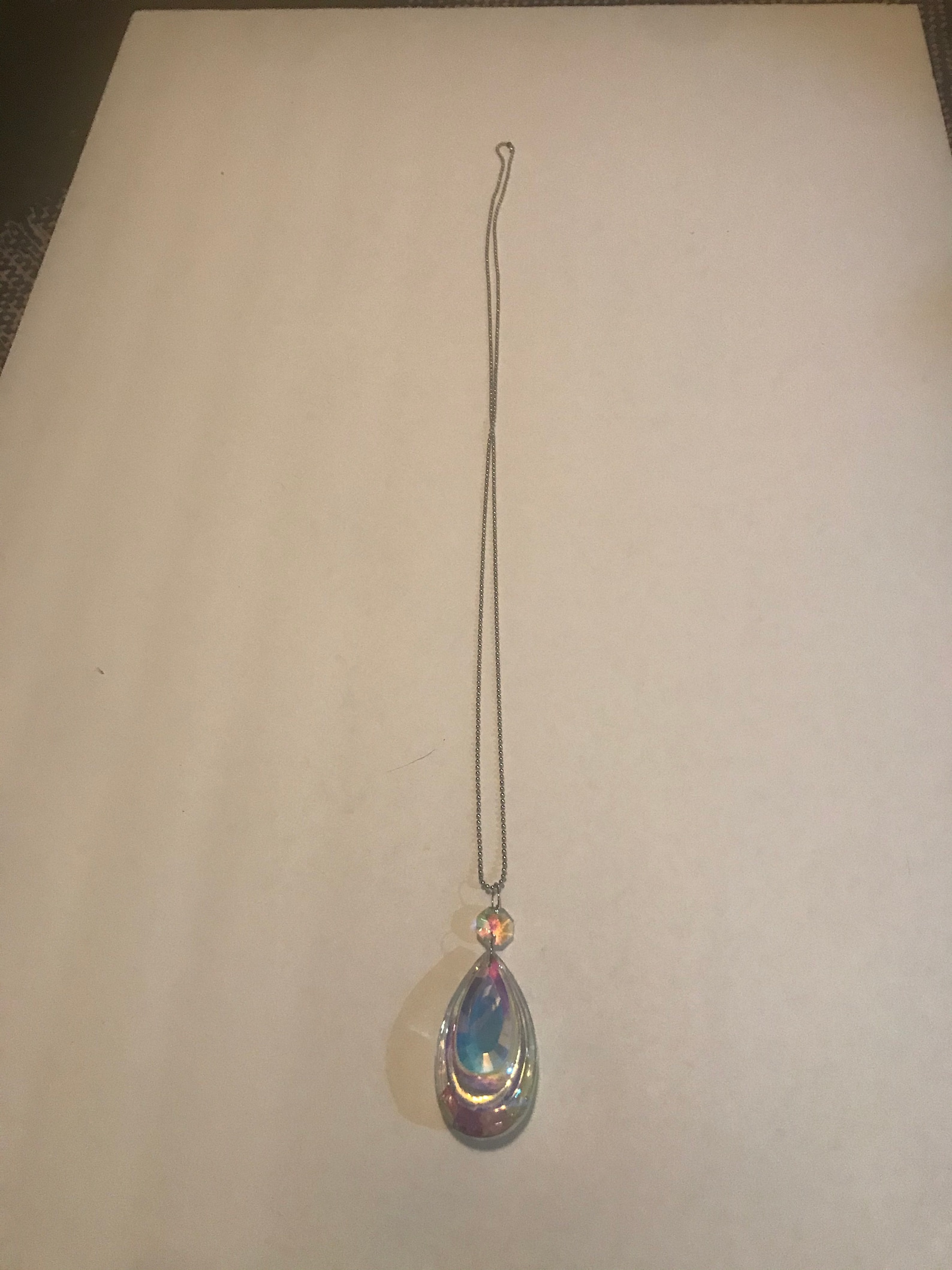 Large Crystal & Prism Hanging Pendant Necklace | Etsy