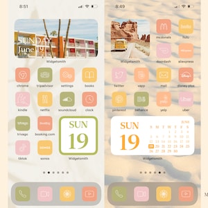 Summer Retro Ios App Icons Aesthetic | 5000 Beach Ocean iPhone App ...