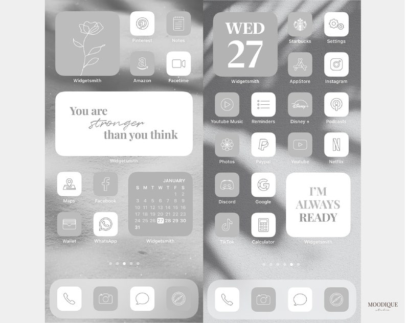 White & Grey Ios App Icons Aesthetic | 2000 Simple Clean iPhone App ...