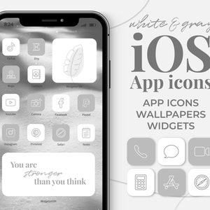 White & Grey Ios 14-15 App Icons Aesthetic 600 Simple Clean - Etsy Canada
