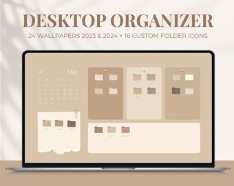 Desktop Calendar Wallpaper 2023 Desktop Wallpaper Organizer - Etsy
