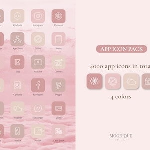 Neutral Pink Ios App Icons Aesthetic | 4000 iPhone App Covers Wallpaper ...