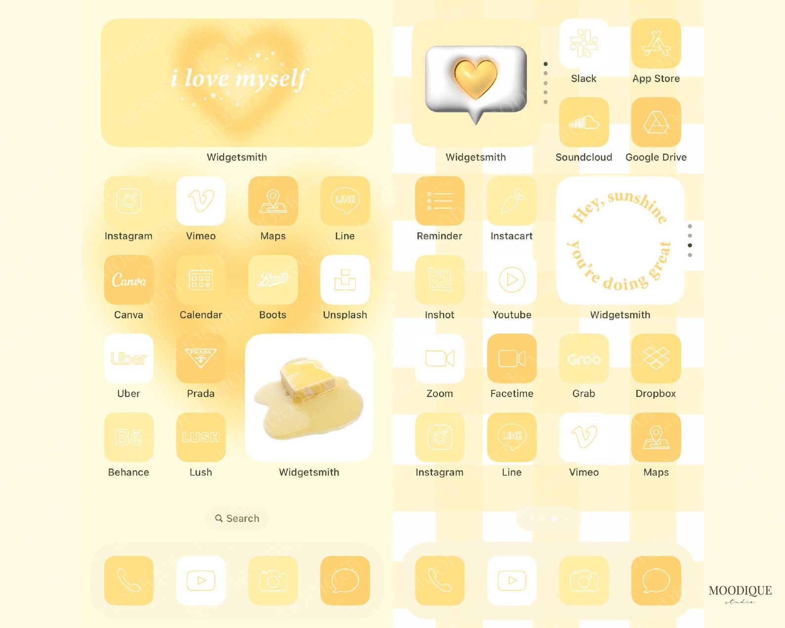 Butter Yellow Ios App Icons Pack | Yellow Aesthetic iPhone Theme App ...
