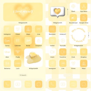 Butter Yellow Ios App Icons Pack | Yellow Aesthetic iPhone Theme App ...