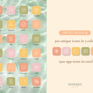 Summer Retro Ios App Icons Aesthetic Beach Ocean Iphone App - Etsy