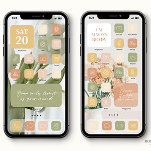 Spring Boho Ios App Icons Aesthetic | 5000 Neutral iPhone iPad App ...