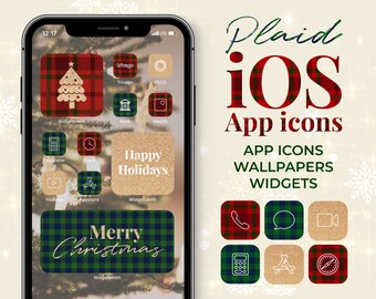 Christmas Plaid App Icons - Etsy