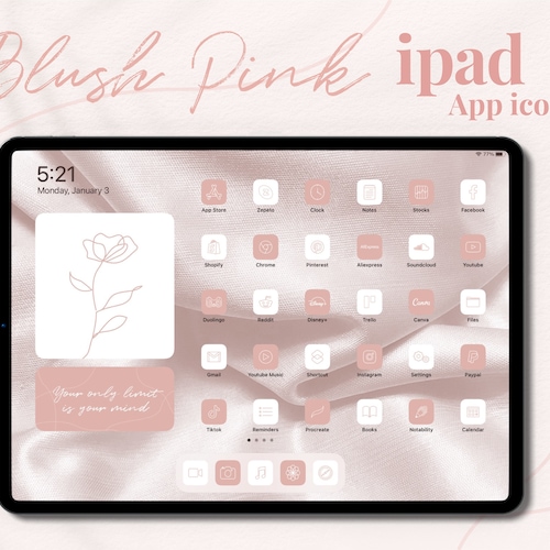 Blush Pink Ipad Ios App Icons Aesthetic 600 Icons - Etsy