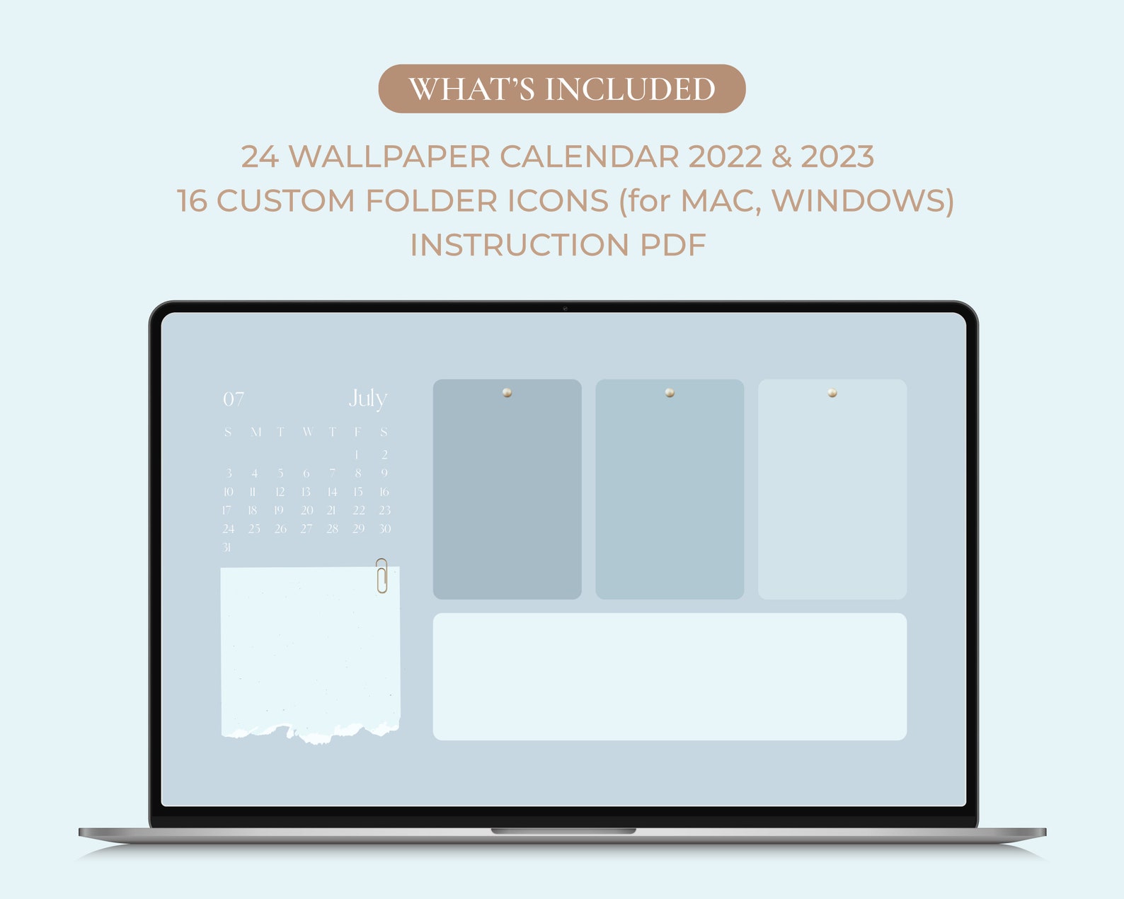 Blue Desktop Organizer Folder Icons for Mac Windows | Etsy