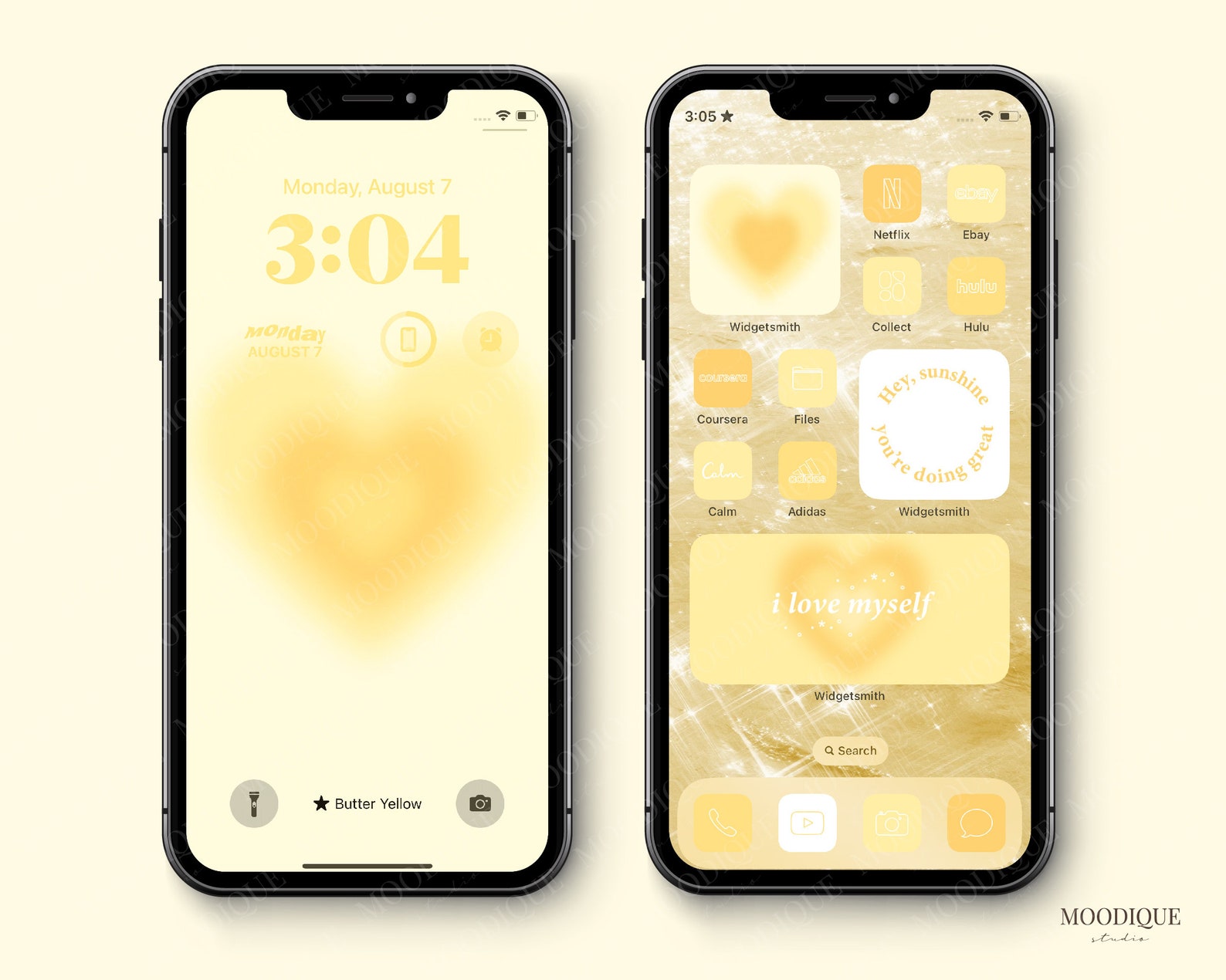 Butter Yellow Ios App Icons Pack | Yellow Aesthetic iPhone Theme App ...