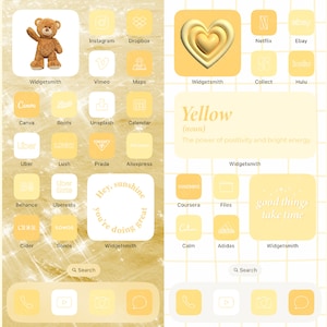 Butter Yellow Ios App Icons Pack | Yellow Aesthetic iPhone Theme App ...