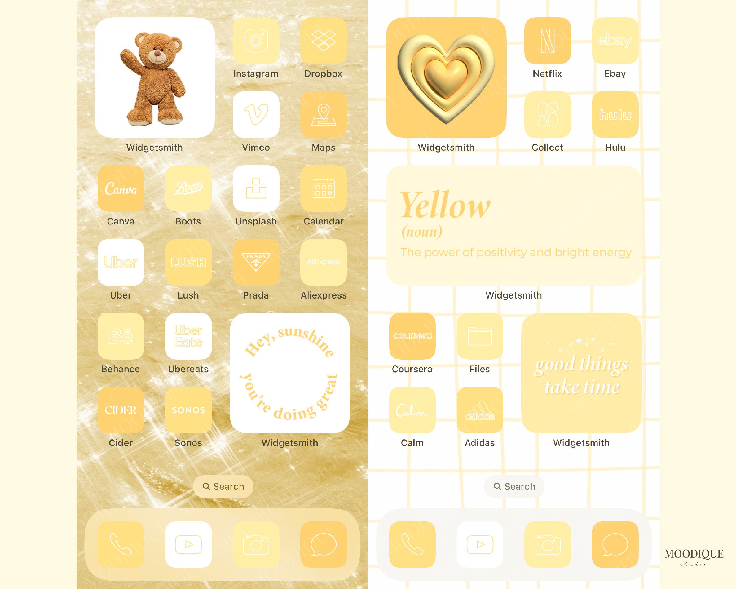Butter Yellow Ios App Icons Pack | Yellow Aesthetic iPhone Theme App ...