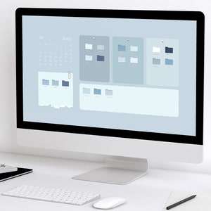 Blue Folder Icons for Mac & Windows | 16 Neutral Aesthetic Organizing ...
