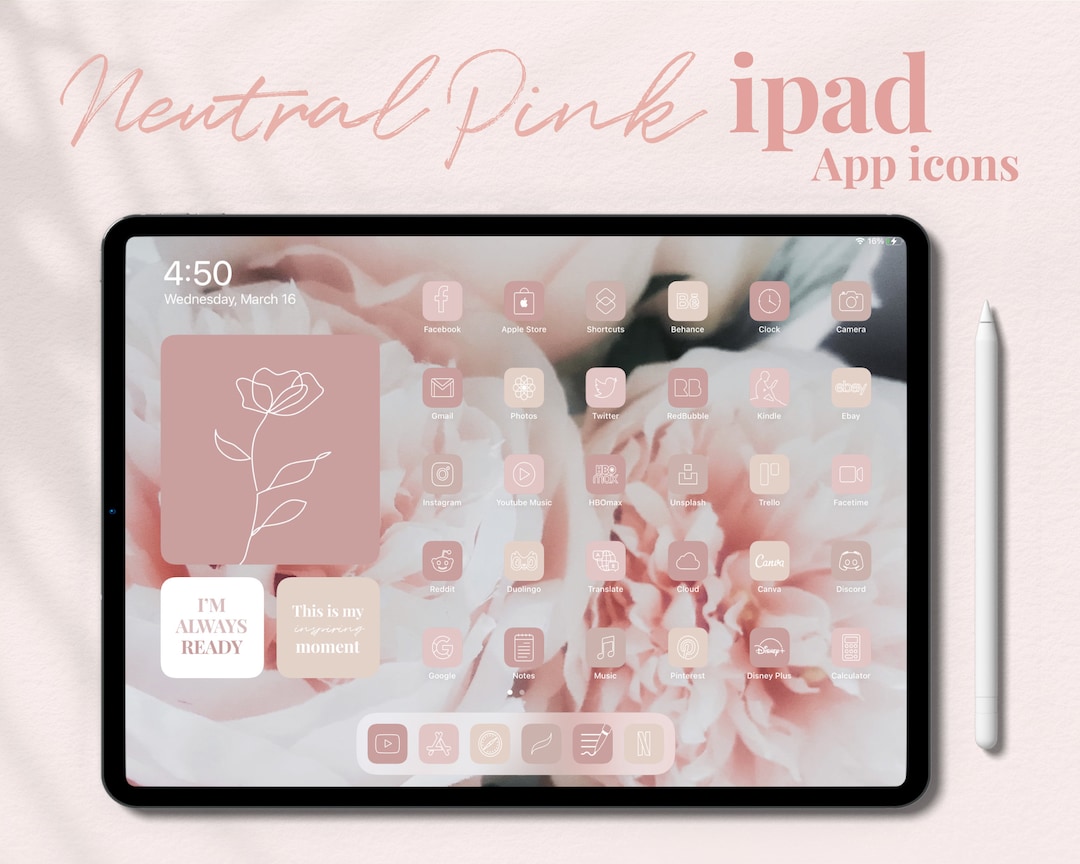 Neutral Pink iPad App Icons Aesthetic | 4000 IOS Icon, Wallpaper ...