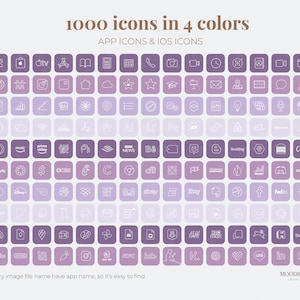 Lavender Ios App Icons Aesthetic | 4000 Neutral Purple iPhone App ...