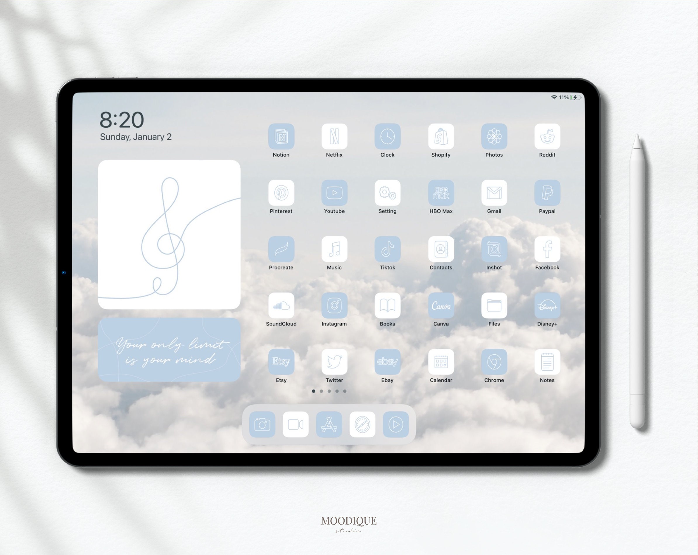 Drawing & Illustration 600 Icons Sky Blue iOS App Icons Aesthetic ...