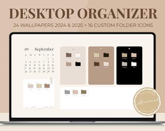 WILDFLOWERS Themed Desktop Organizer Wallpaper 2024 - 2025 With Folder ...