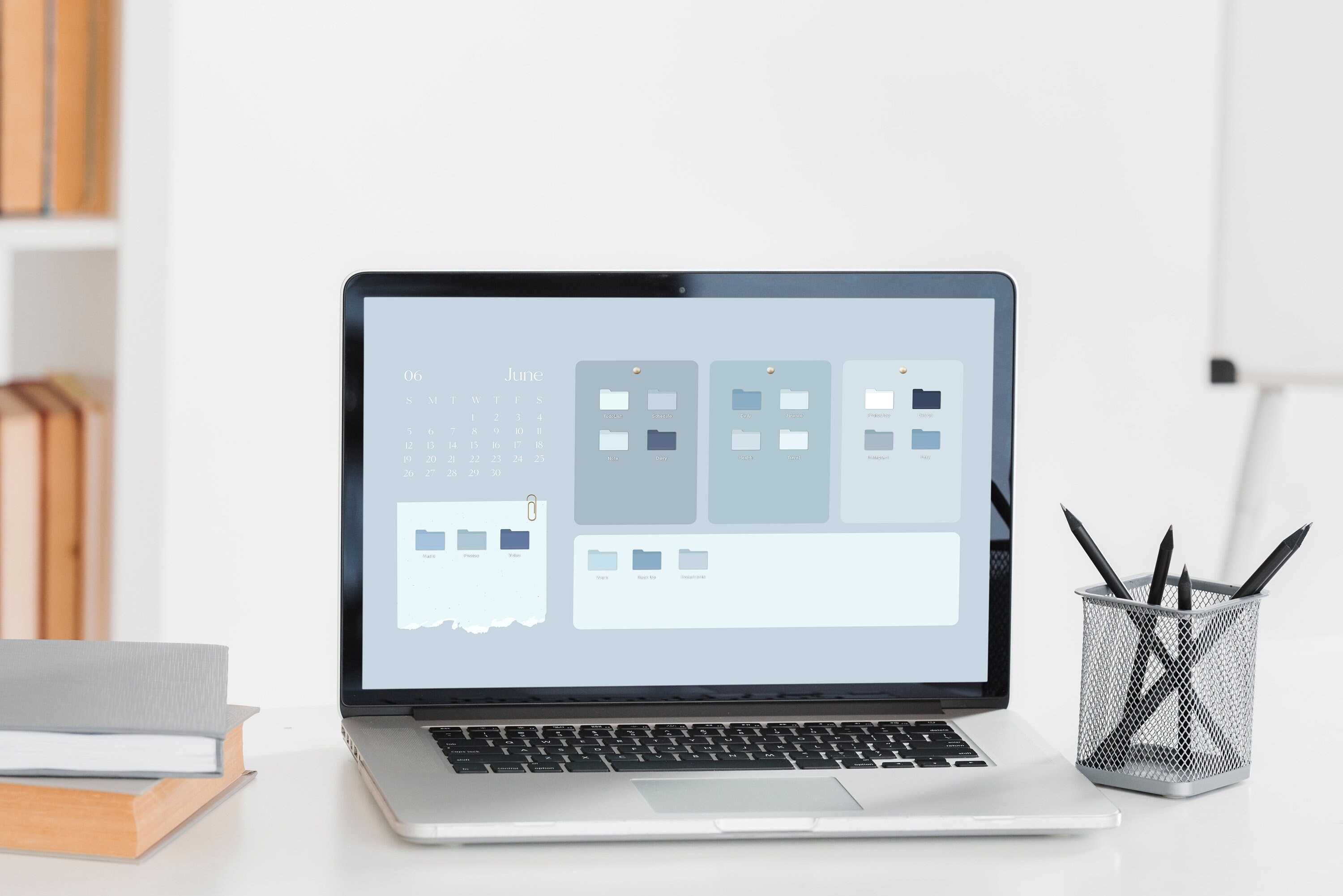 Blue Desktop Organizer Folder Icons for Mac Windows | Etsy