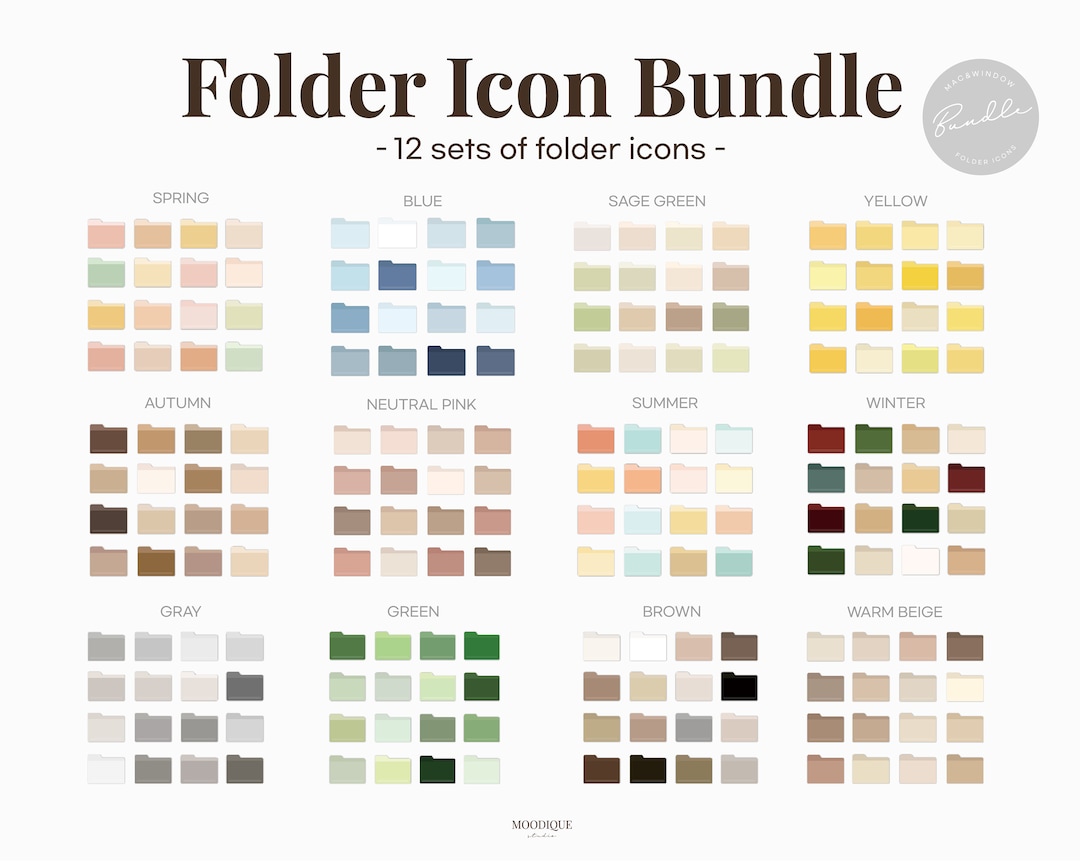 Bundle Folder Icons for Mac Windows, Bonus Desktop Organizer Wallpapers ...