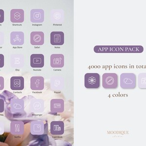 Lavender Ios App Icons Aesthetic | 4000 Neutral Purple iPhone App ...