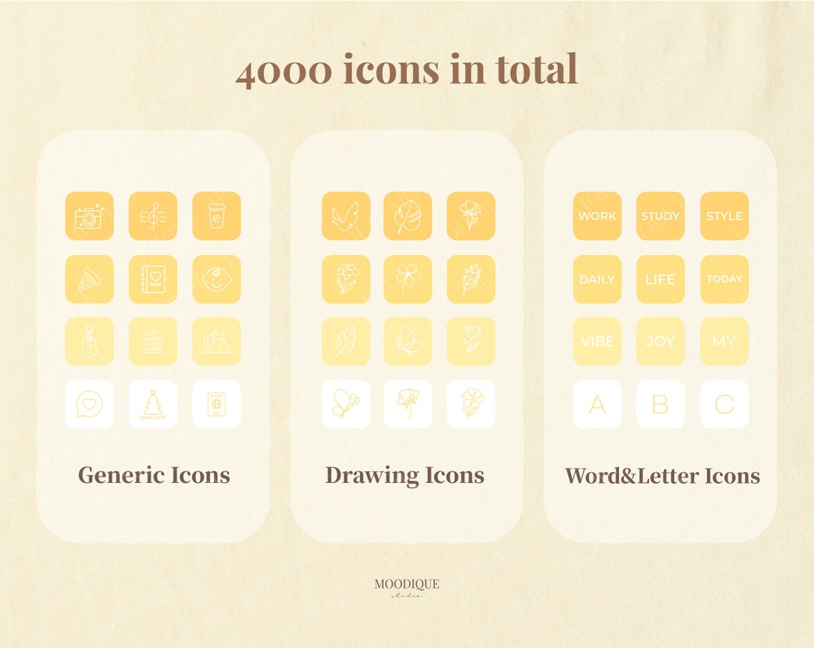 Butter Yellow Ios App Icons Pack | Yellow Aesthetic iPhone Theme App ...