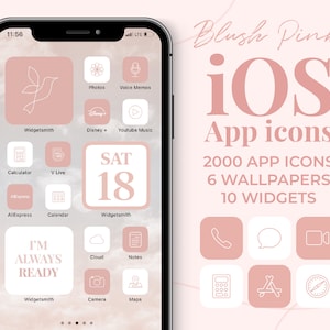 Blush Pink Ios App Icons Aesthetic | 2000 Pink iPhone App Covers ...