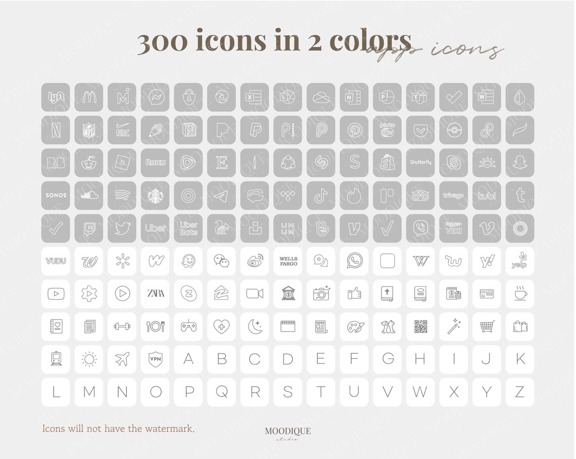 White & Grey Ios 14-15 App Icons Aesthetic 600 Simple Clean - Etsy Canada