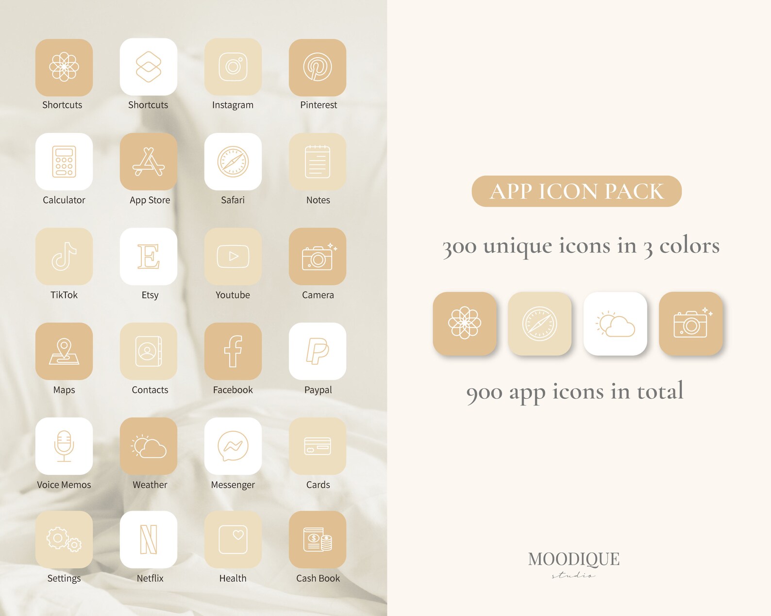 Latte Beige Ios App Icons Aesthetic Minimal Icons Iphone App - Etsy