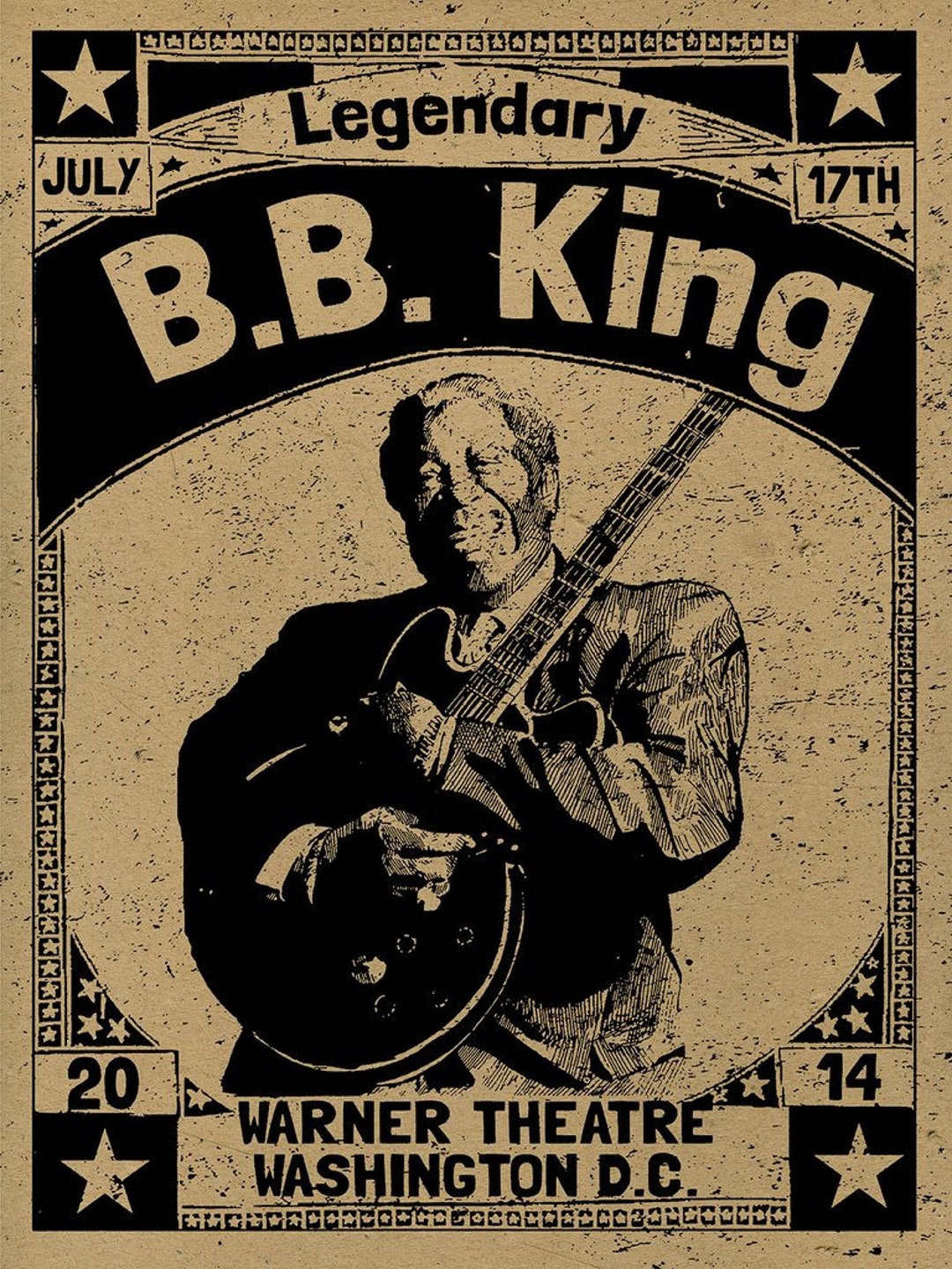 B.B. King Poster Warner Theatre Washington 2014 - Etsy