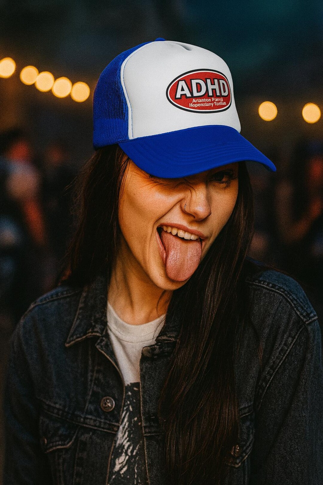 ADHD Patch Trucker Cap | Embroidered Mesh Snapback, Red - Etsy