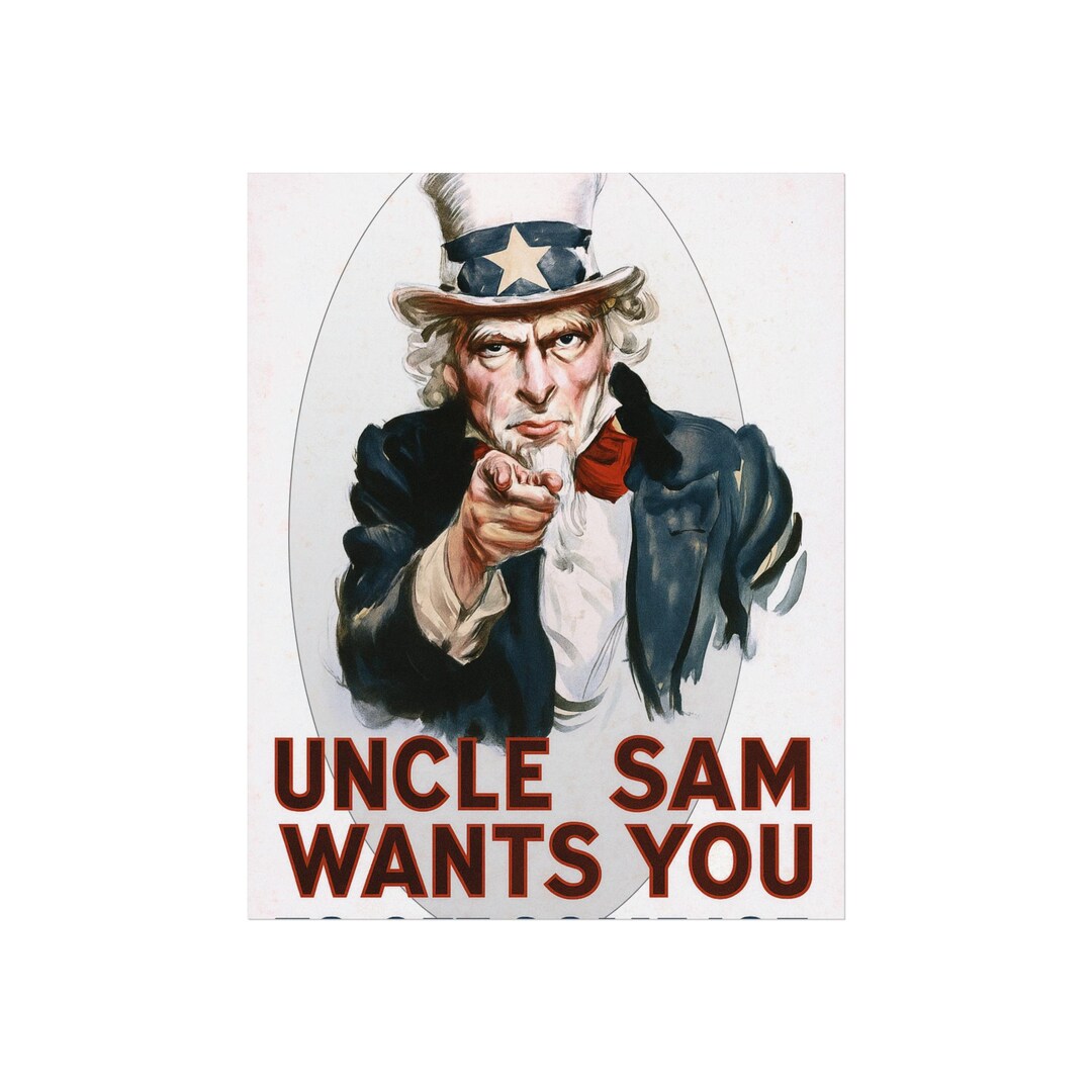 Vintage Uncle Sam Poster: Patriotic USA Wall Art Print - Etsy