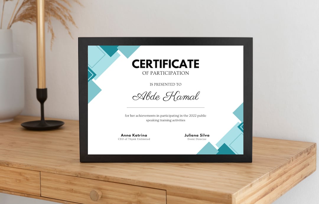 Elegant Certificate of Participation, Academic Appreciation, Event ...