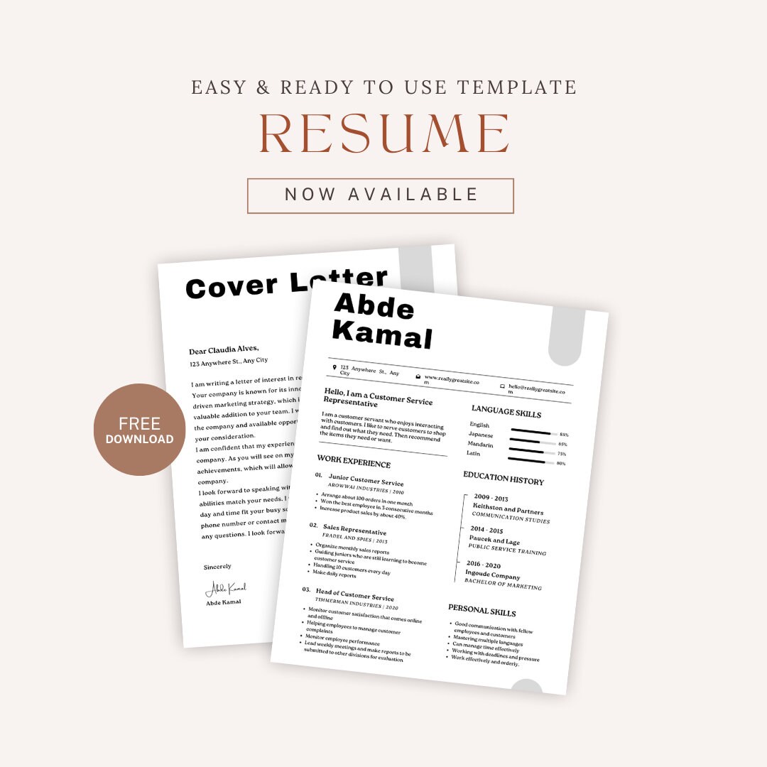 Customized Cover Letter CV Resume Design, Professional Job Application ...