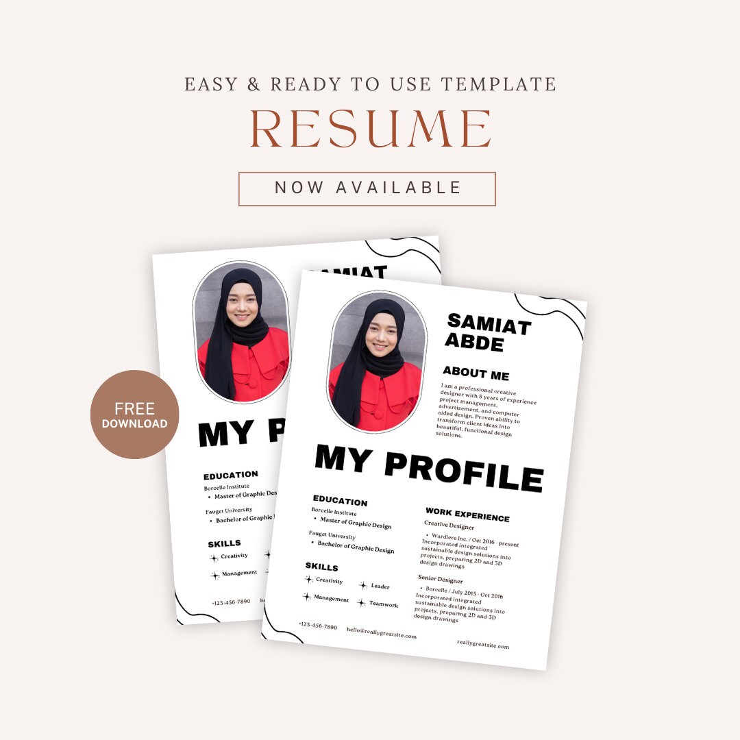 Modern Creative Resume Template, Editable CV Design, Professional ...