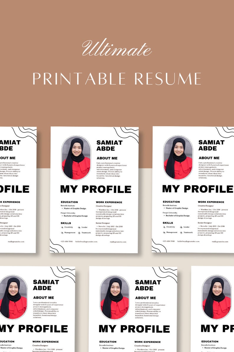 Modern Creative Resume Template, Editable CV Design, Professional ...