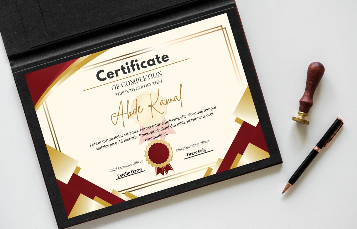 Editable Training Certificate Template, Printable Certificate of ...