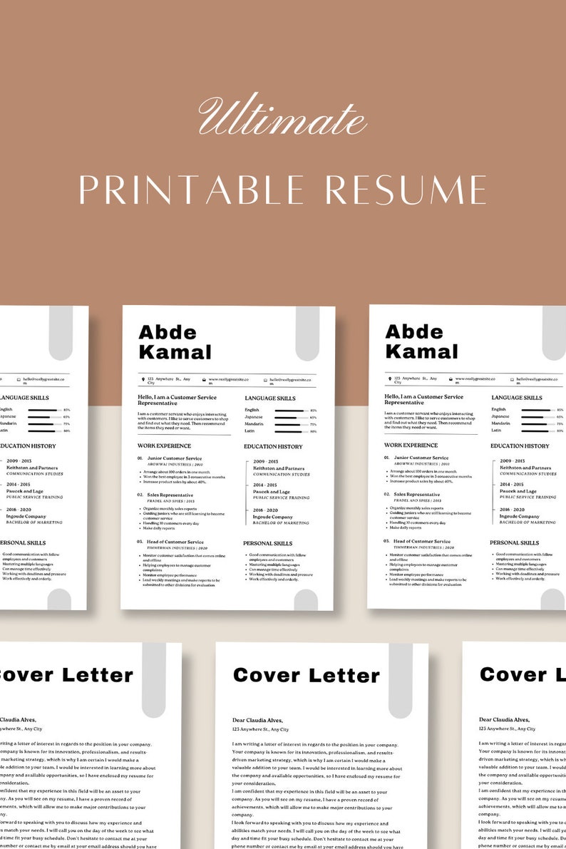 Customized Cover Letter CV Resume Design, Professional Job Application ...