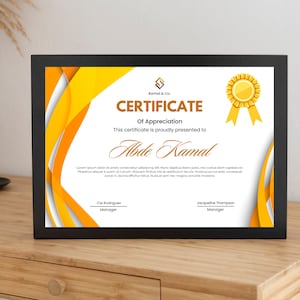 Appreciation Gift Certificate Template, Editable Canva Award, Printable ...