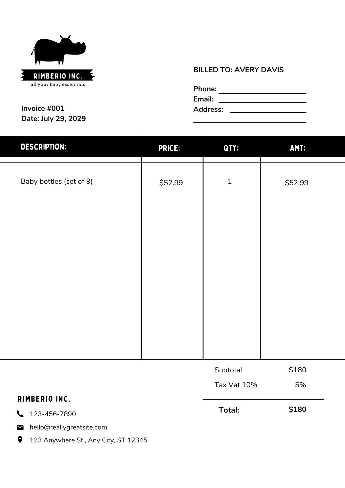 White Business Invoice Bookkeeping Record, Journal Office Supplies ...