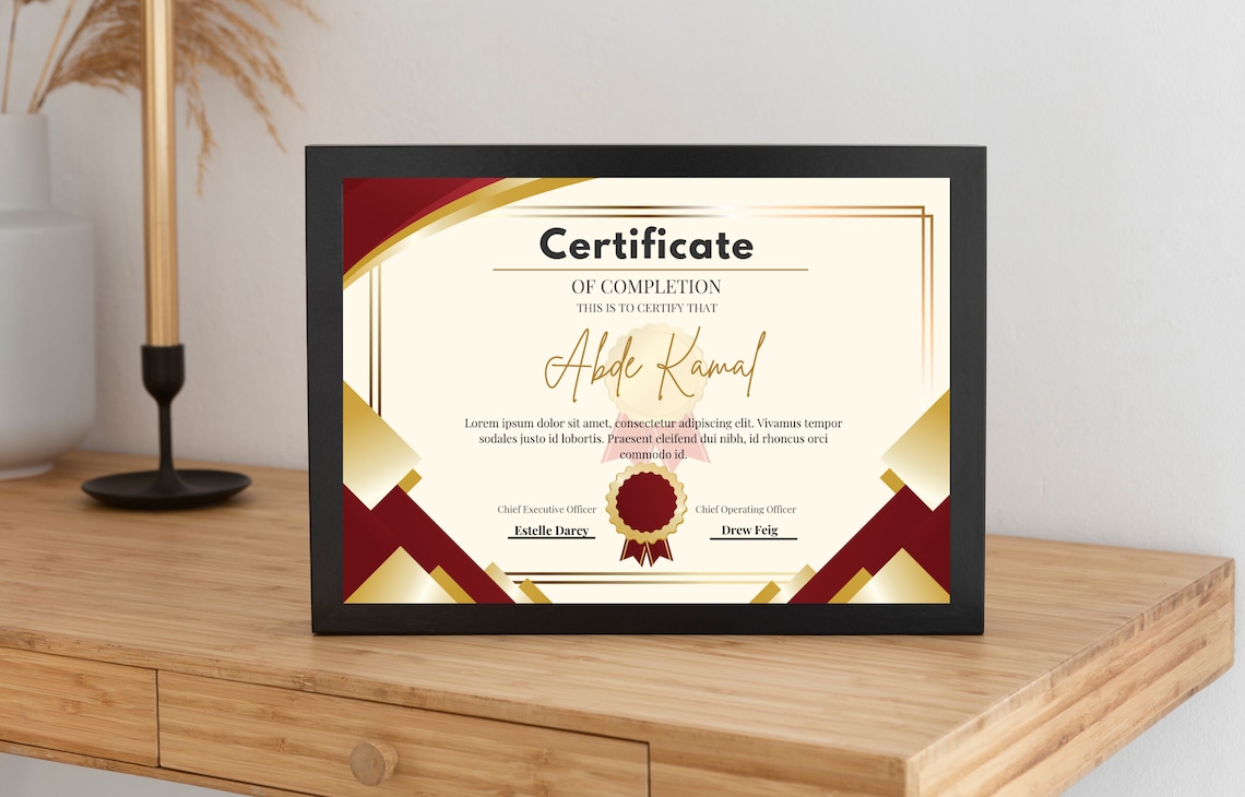 Editable Training Certificate Template, Printable Certificate of ...