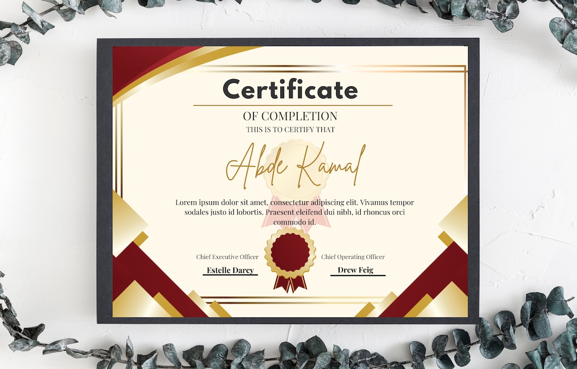 Editable Training Certificate Template, Printable Certificate of ...