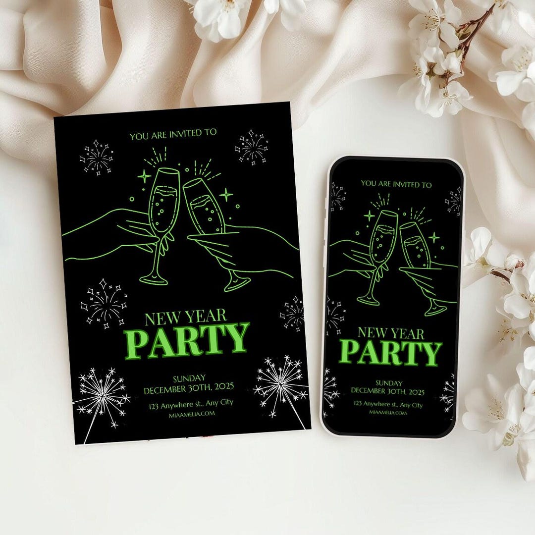 Editable New Years Eve Welcome Sign Template, 2025 New Year's Eve Party ...