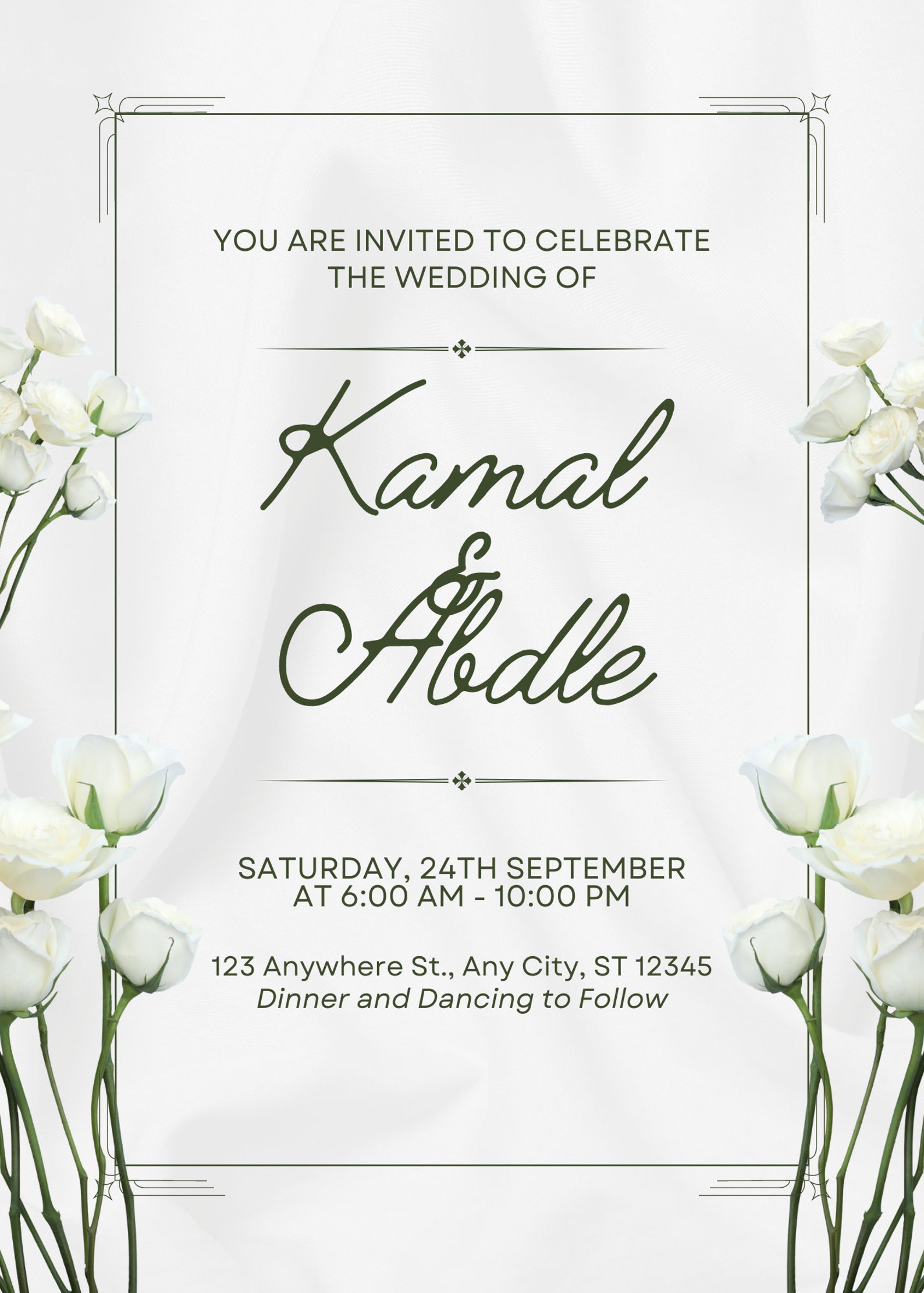 Customized Floral Wedding Invitation Cards, Personalized Flower Invite ...
