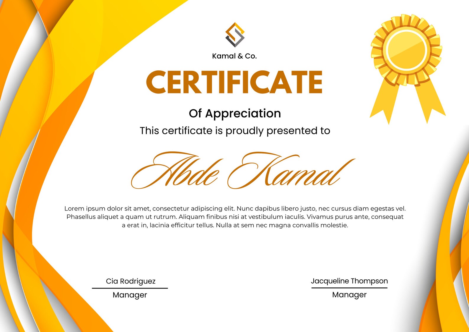 Appreciation Gift Certificate Template, Editable Canva Award, Printable ...