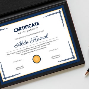 Internship Completion Certificate, Professional Intern Credential ...