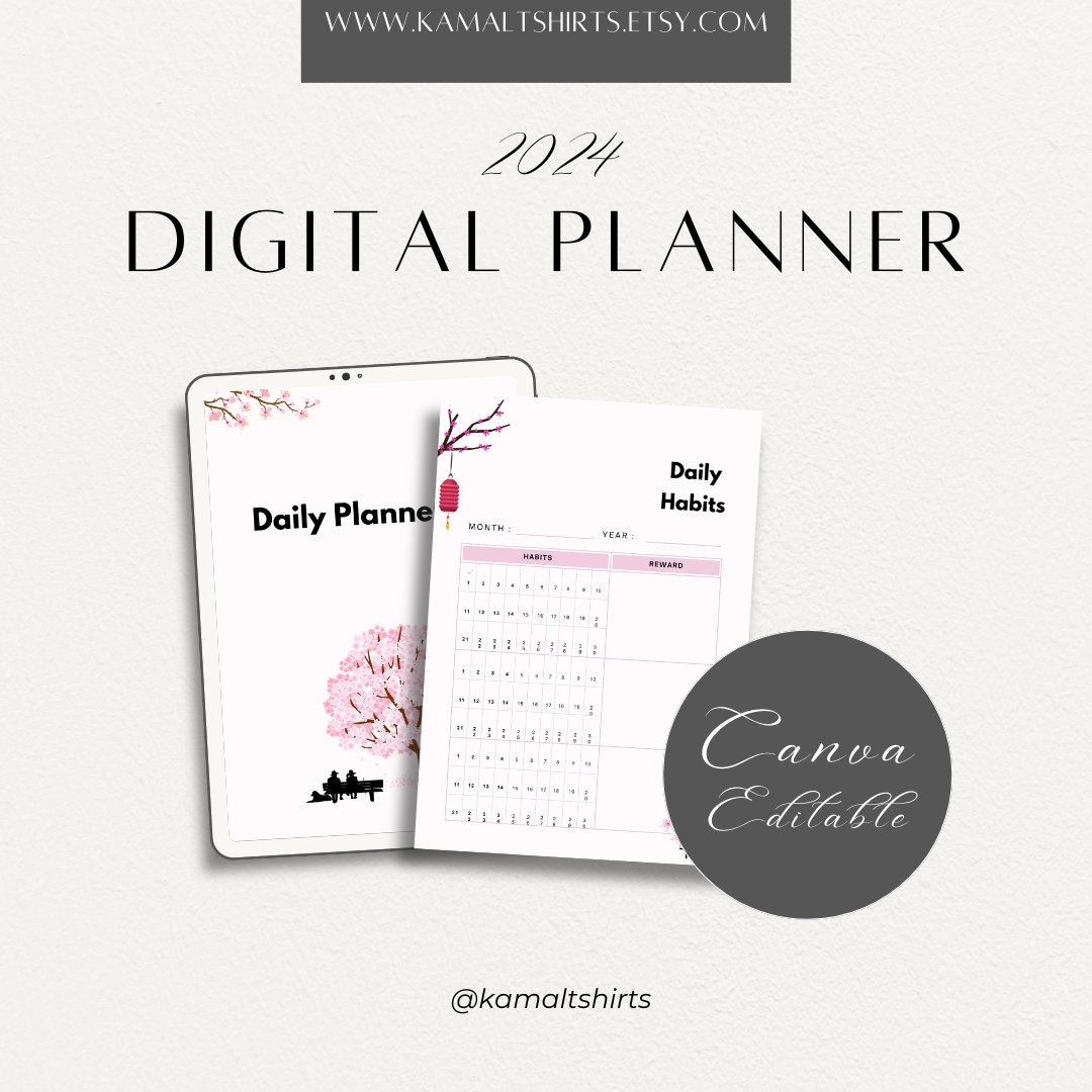 Editable Pink Daily Planner, Customizable Planner, Personalized ...
