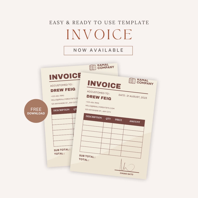 Sleek Minimalist Company Invoice Log Book, Professional Business Income ...