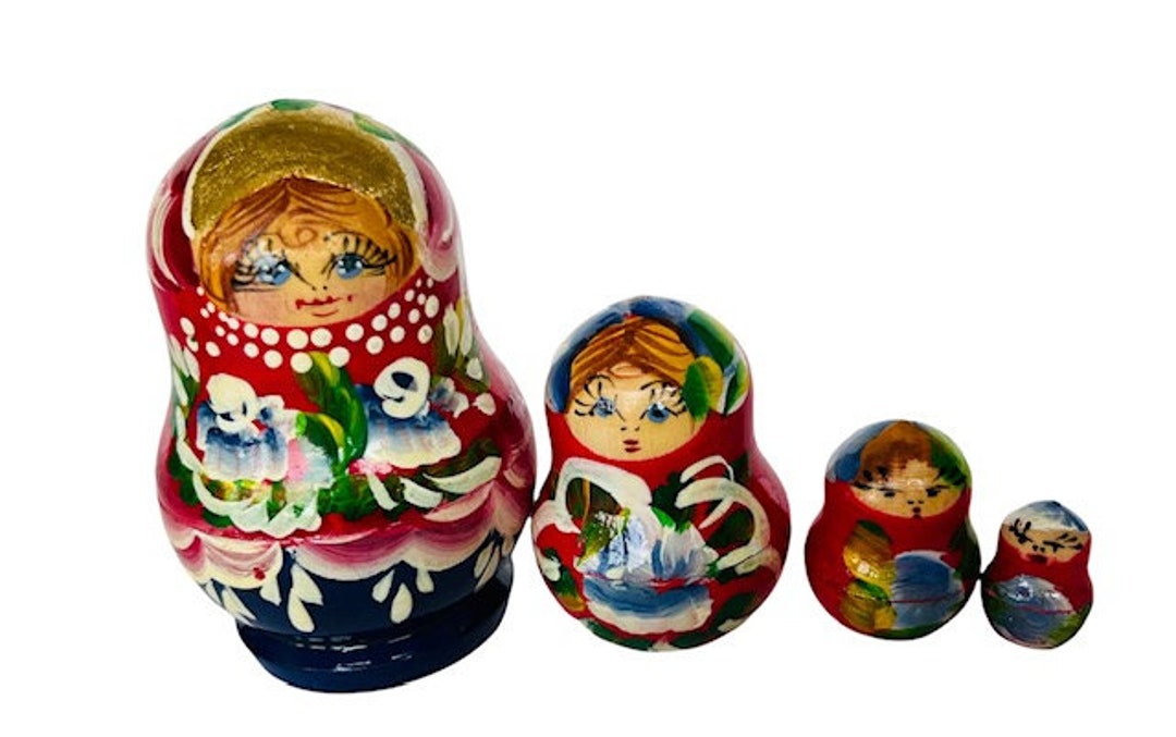 Russian Nesting Dolls Soviet Union Vintage Antique Mcm Vtg Wood Wooden ...