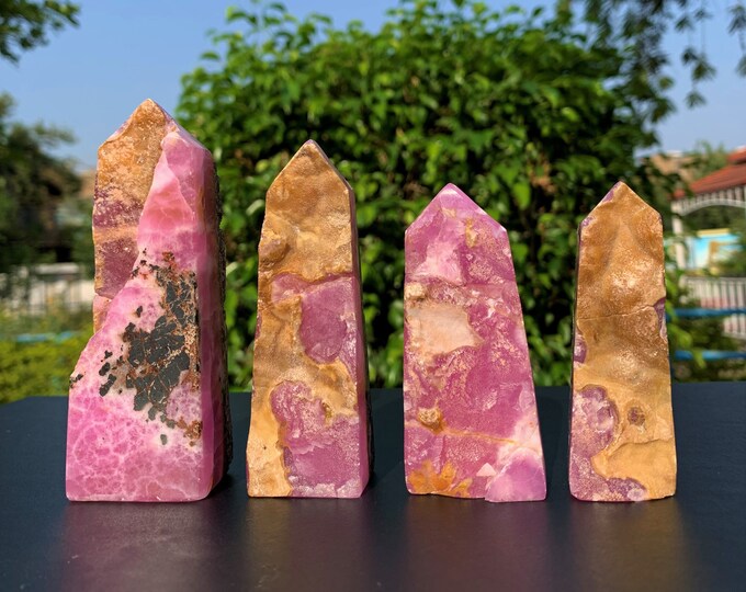 Rare and Very Beautiful 4 Pieces Pink Aragonite Rough Tower / Aragonite ...