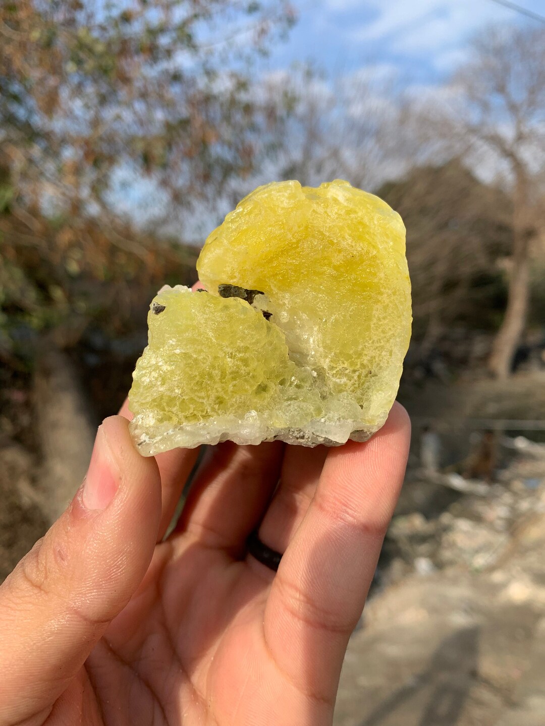 Rich Yellow Brucite Bubbly Botryoidal Crystals Specimen With Matrix ...